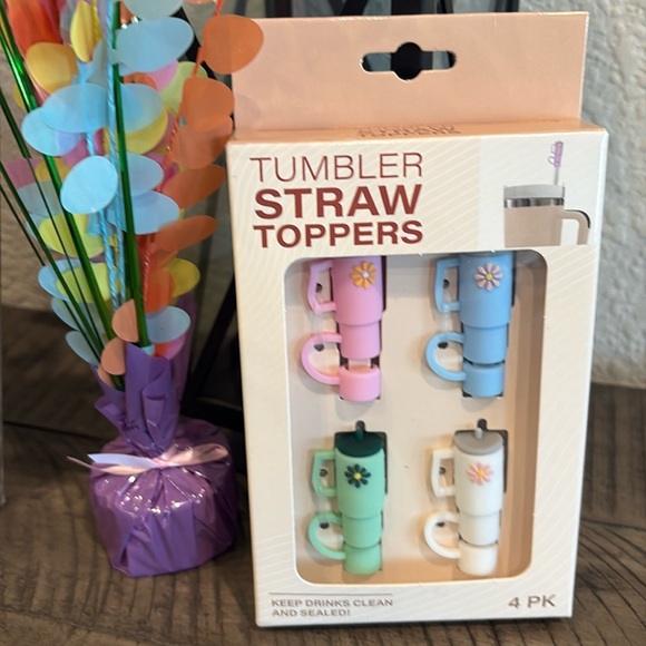 Dining | Tumbler Straw Toppers 4 Pack Nwt | Poshmark